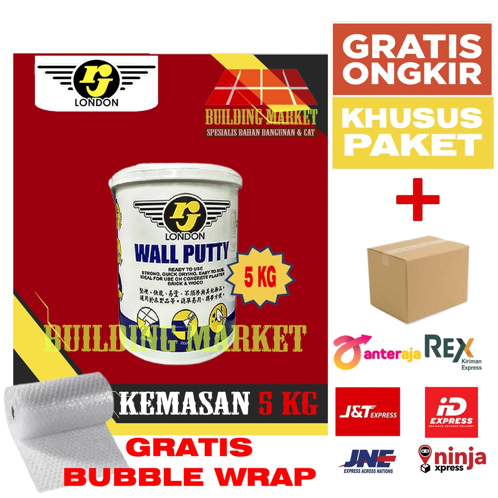 Jual DEMPUL TEMBOK WALL PUTTY PLAMIR PLAMUR TEMBOK RJ 5 KG | Shopee ...