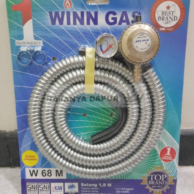 Jual Selang paket winn gas plus regulator meter winn gas w68m SNI ...