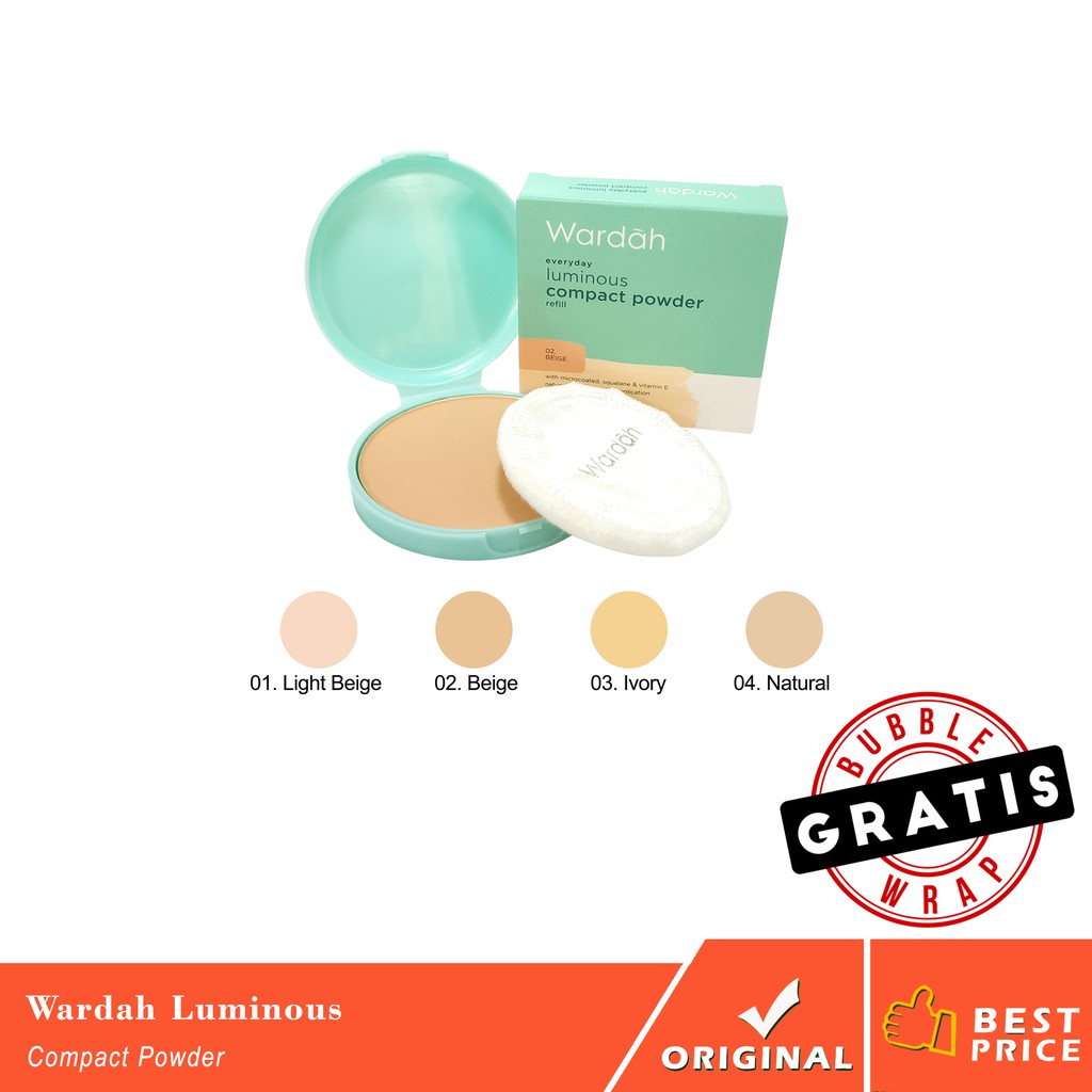 Jual Wardah Luminous Compact Powder Refill / Bedak Padat / Bedak Refill ...