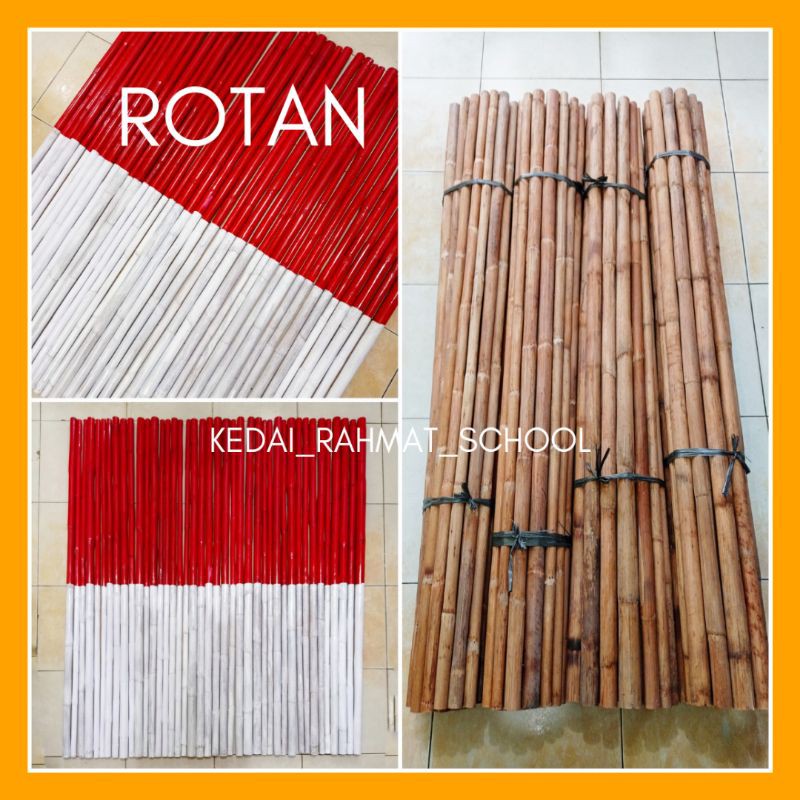 Jual Tongkat Pramuka Rotan ASLI 160cm Toya Polos Merah Putih Termurah ...