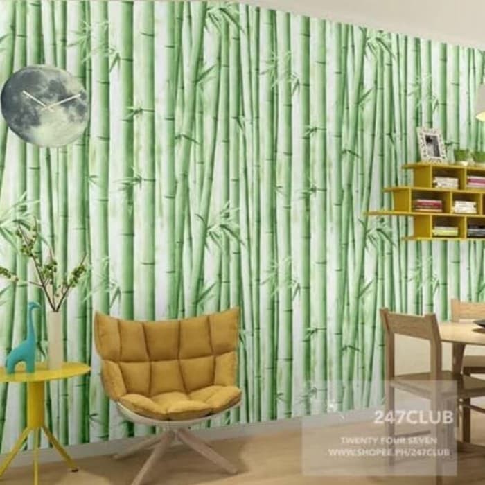 Jual Wallpaper stiker mottif bambu hijau ukuran 45 cm x 10 meter ...