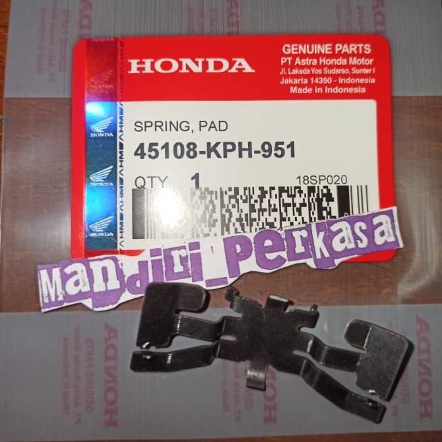 Jual Plat Per Penahan Cakram Depan Spring Pad Supra X 125 Fit Vario ...