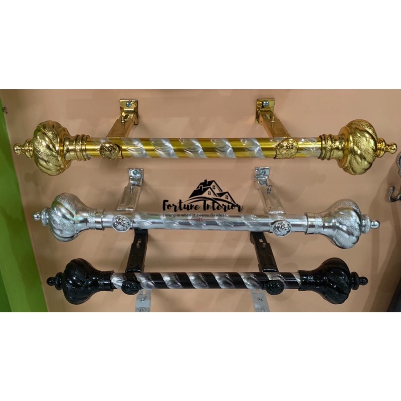 Jual Rel rolet pipa batang tiang ulir bulat kristal gorden murah tebel ...