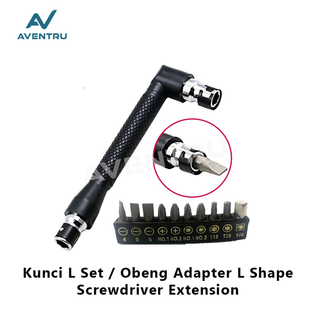 Jual Kepala Soket Obeng L Shaped Adapter Siku Sudut Twin Kunci ...
