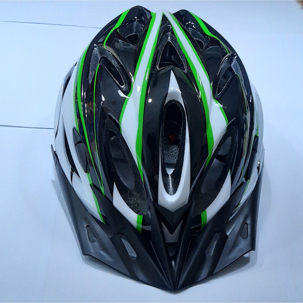 Jual Helm Sepeda Ultra Ringan - Dewasa - Unisex - Hitam Putih Hijau ...