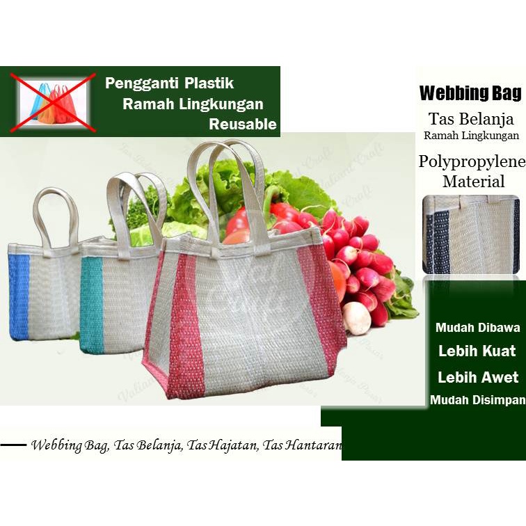 Jual (Ramah Lingkungan), Tas Belanja, Tas Belanja Pasar, Webbing Bag ...