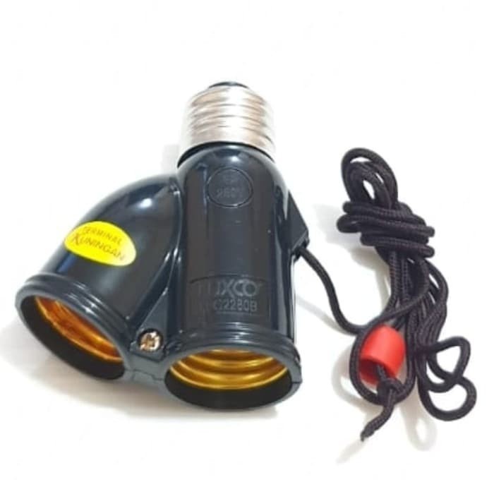 Jual Fitting Lampu Tarik Luxco/Fitting Lampu Tarik Cabang 2 E27 Tali | Shopee Indonesia