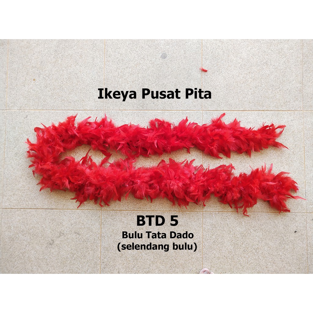 Jual (1 lonjor) Bulu Tata dado Merah (BTD 5), Selendang Bulu Angsa ...