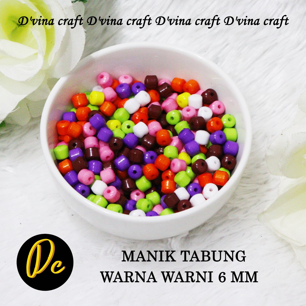 Jual 10 gr Manik - Manik Model Tabung KECIL Warna Warni 0,6 mm Untuk ...