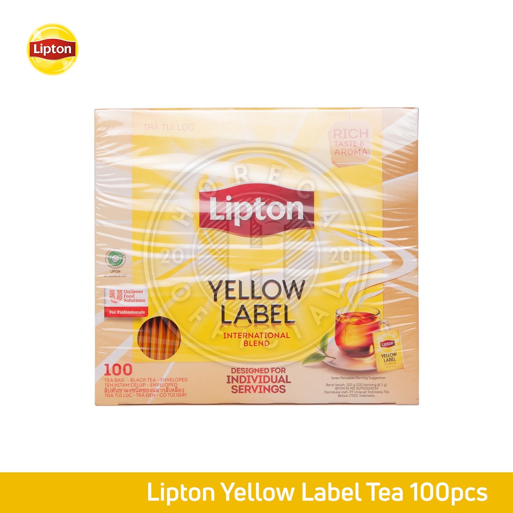 Jual LIPTON YELLOW LABEL TEA BAG ENVELOPE 100PCS / TEH CELUP KEMASAN 2GRAM 100PCS | Shopee Indonesia