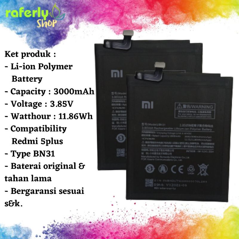 Jual BATERAI XIOMI MI 5X/MI A1/REDMI NOTE 5/REDMI Y1,Y1L/TE RESMI S2 ...