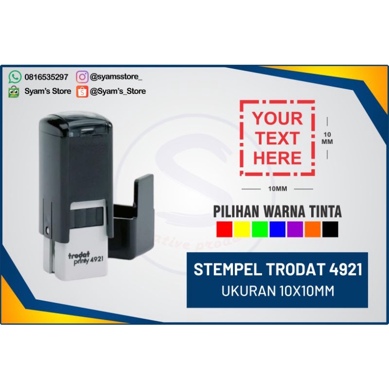 Jual Stempel TRODAT 4921, stempel kotak, stempel warna, logo, dll | Shopee Indonesia