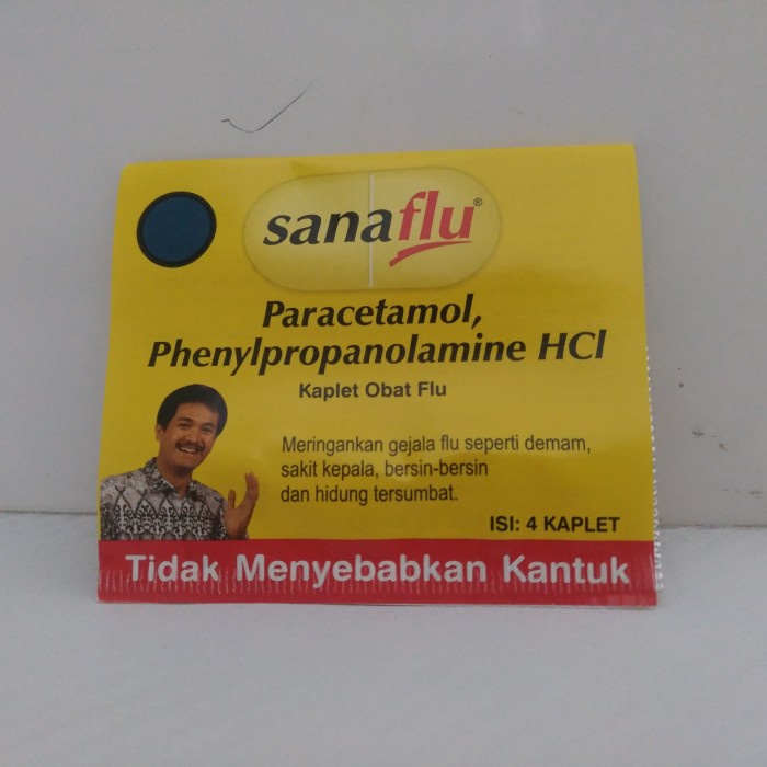Jual sanaflu sana flu strip isi 4 tablet obat demam pilek dewasa ...