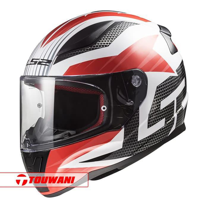 Jual HELM LS2 FF353 RAPID GRID WHITE RED | Shopee Indonesia
