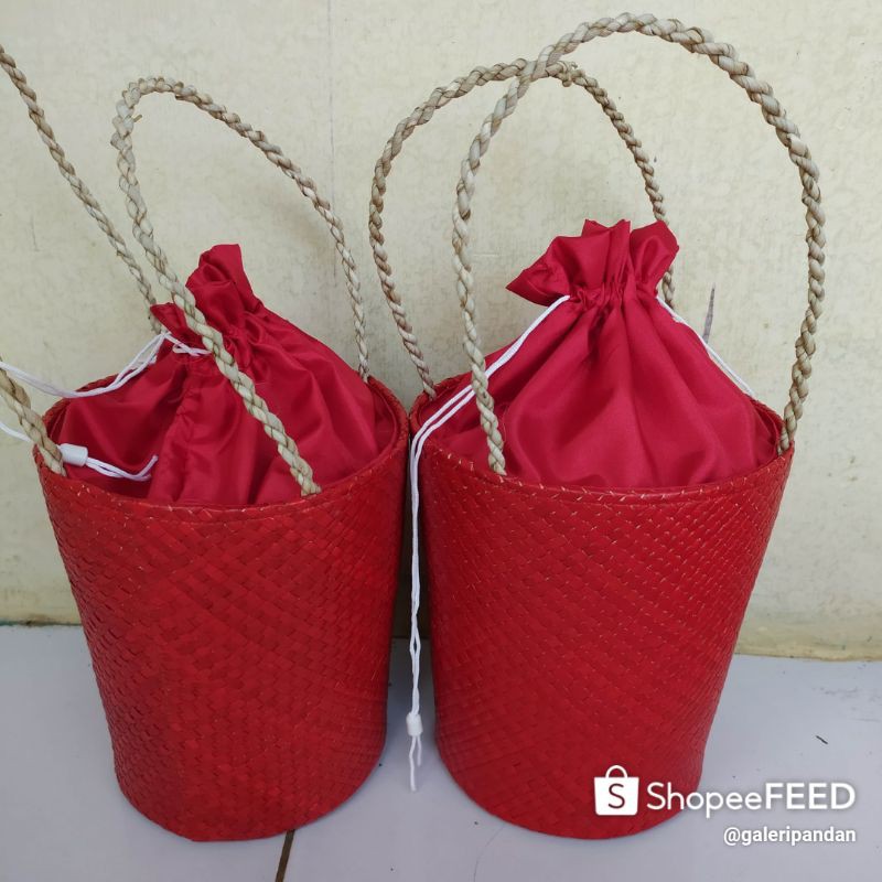 Jual Tas ember warna Tas parcel jinjing Toples Tas anyaman Hampers ...
