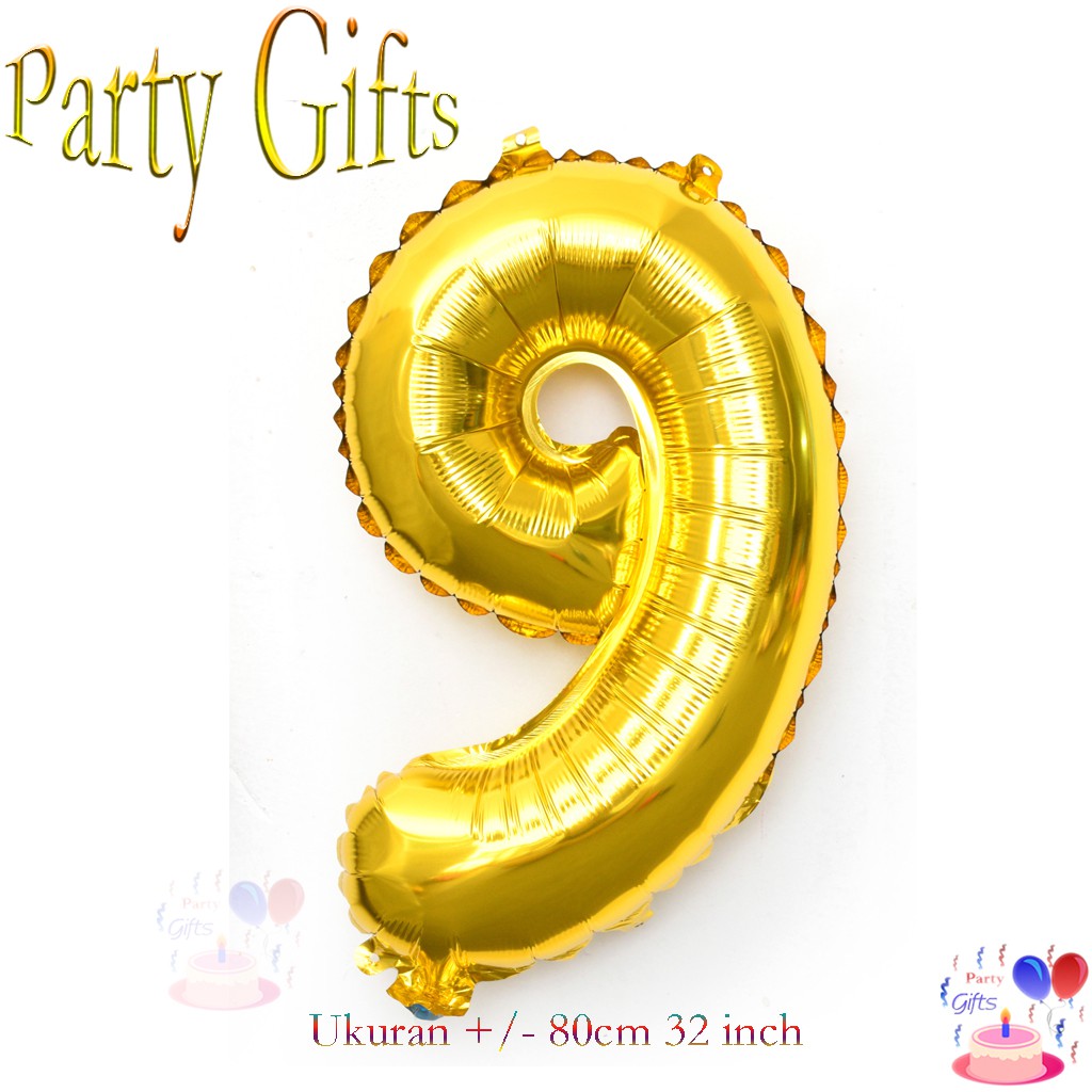 Jual Balon Angka 0-9 Warna Silver Dan Gold 32 Inch 80 Cm | Shopee Indonesia