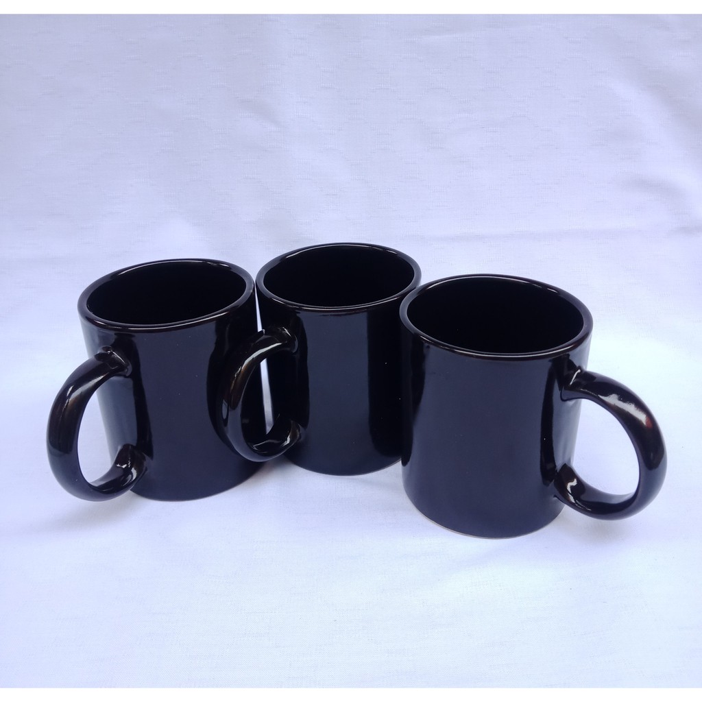 Jual Mug hitam Trendy/Mug standard Tahan panas 12 Oz (isi 1 pcs ...