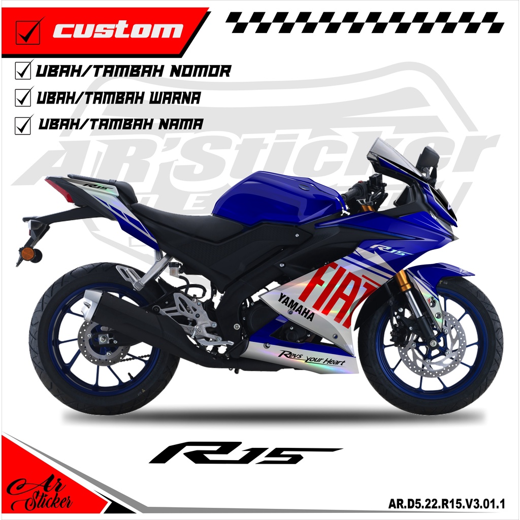Jual Decal R15 V3 Hologram Pelangi, Chrome - Stiker Dekal Yamaha R15 V3 ...