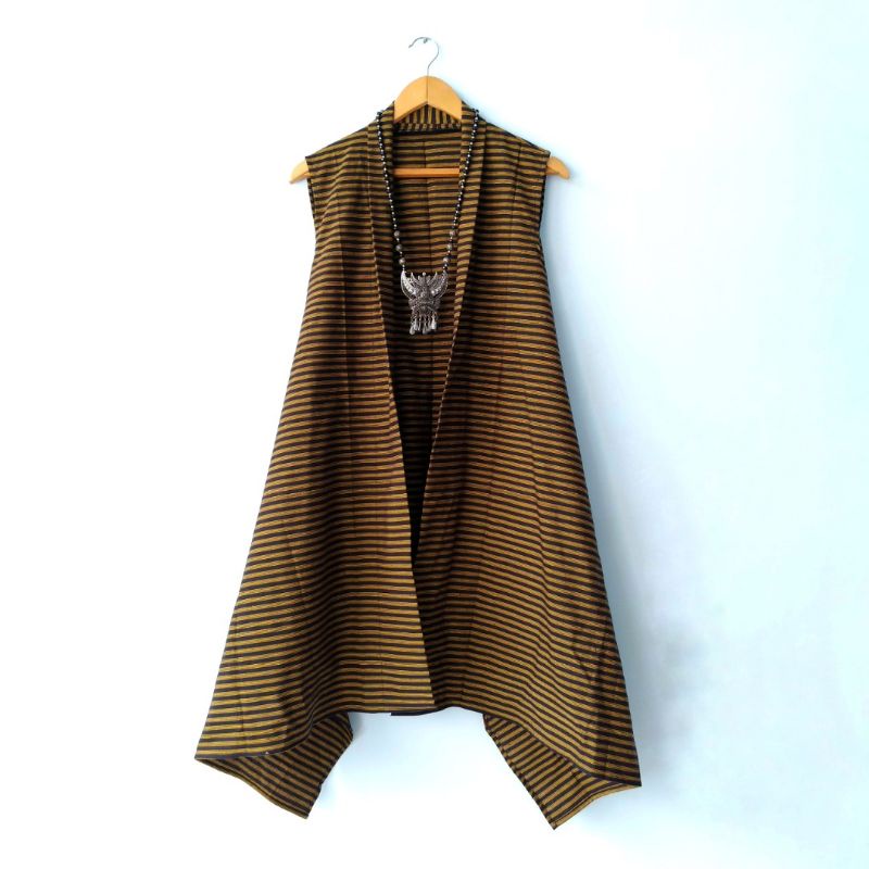 Jual Shanaya Batik Vest Lurik Choco outer cantik etnic batik modern ...