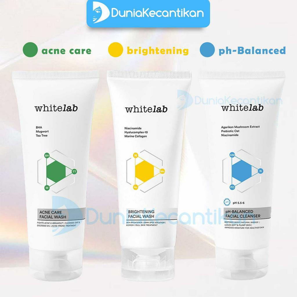 Jual WHITELAB Facial Wash Acne Sabun Cuci Muka Whitelab Brightening PH ...