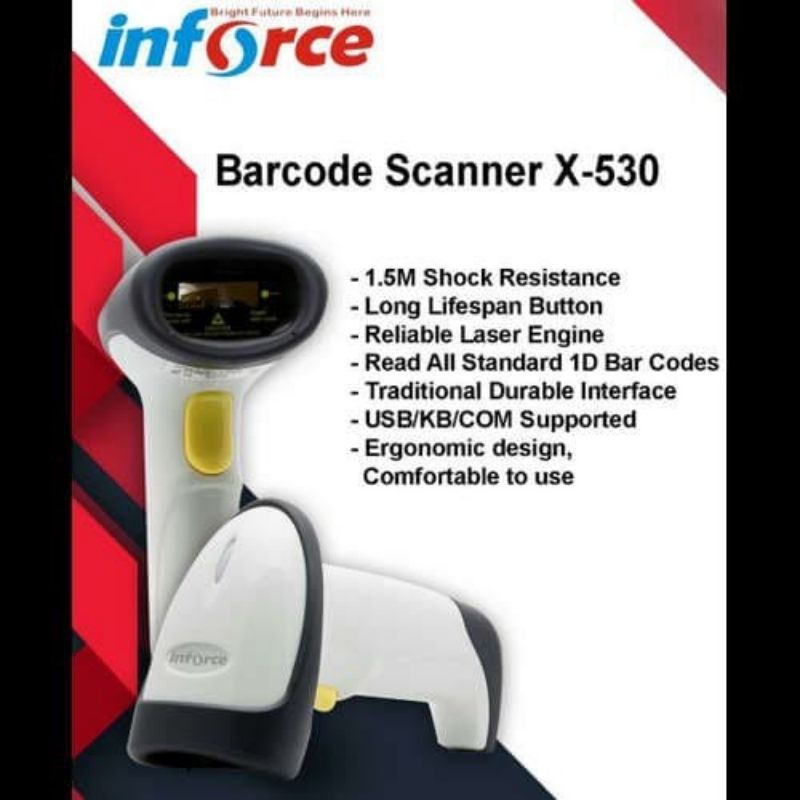 Jual inforce scanner barcode laser X-530 | Shopee Indonesia