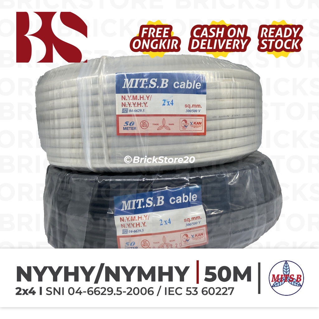 Jual KABEL SERABUT MITSUBA NYMHY / NYYHY 2X4 (50 METER) | Shopee Indonesia