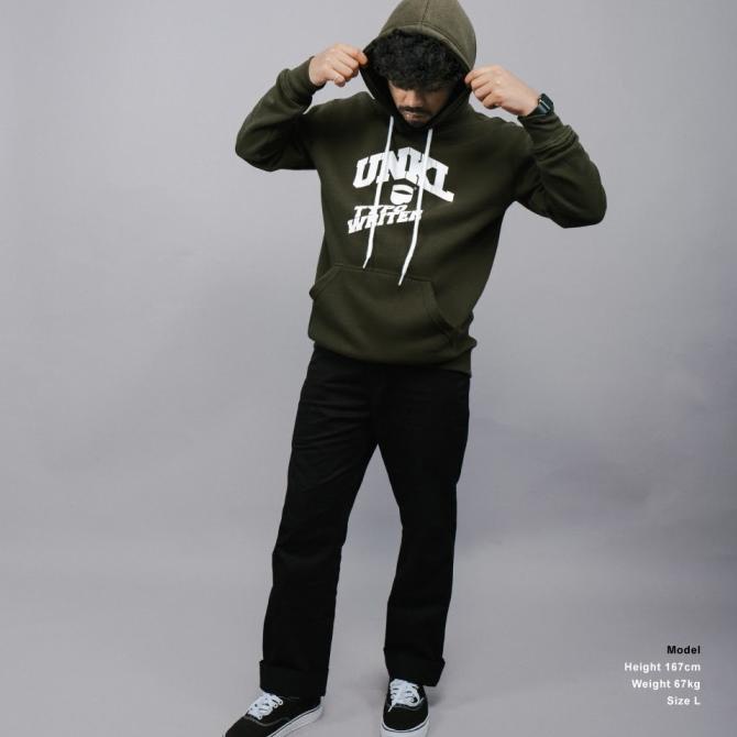 Jual 84y# UNKL347 Jacket Hoodie Warna Hijau Tua Bahan Fleece TYPO ...