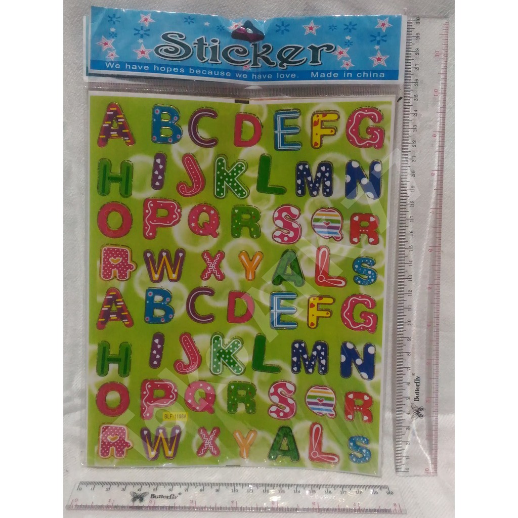 Jual Sticker Stiker Tempelan Laser Huruf ABC A B C Bagus Murah READY ...
