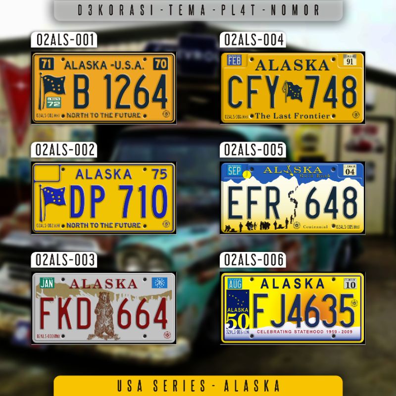 Jual ALASKA - Pajangan / hiasan dinding tema plat nomor internasional | Shopee Indonesia