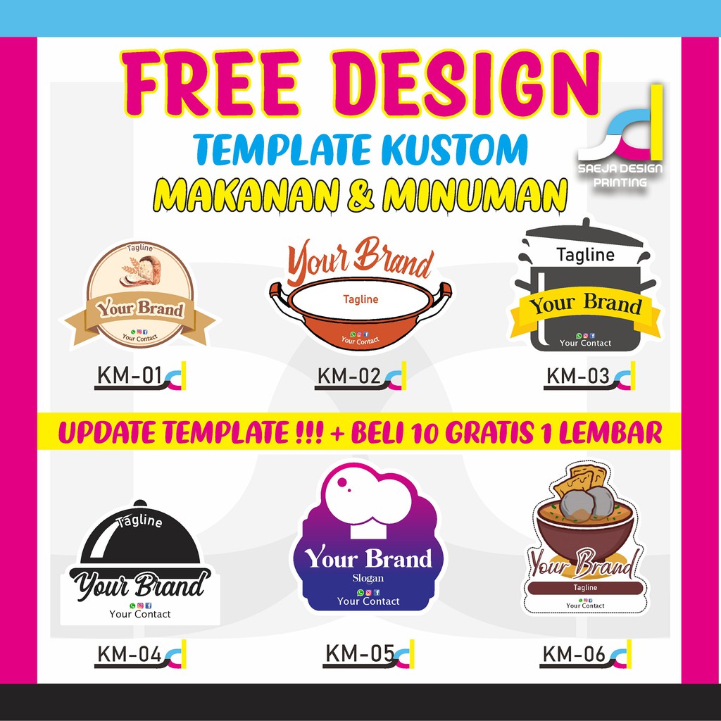 Jual Stiker Label Makanan Custom Free Design | Shopee Indonesia