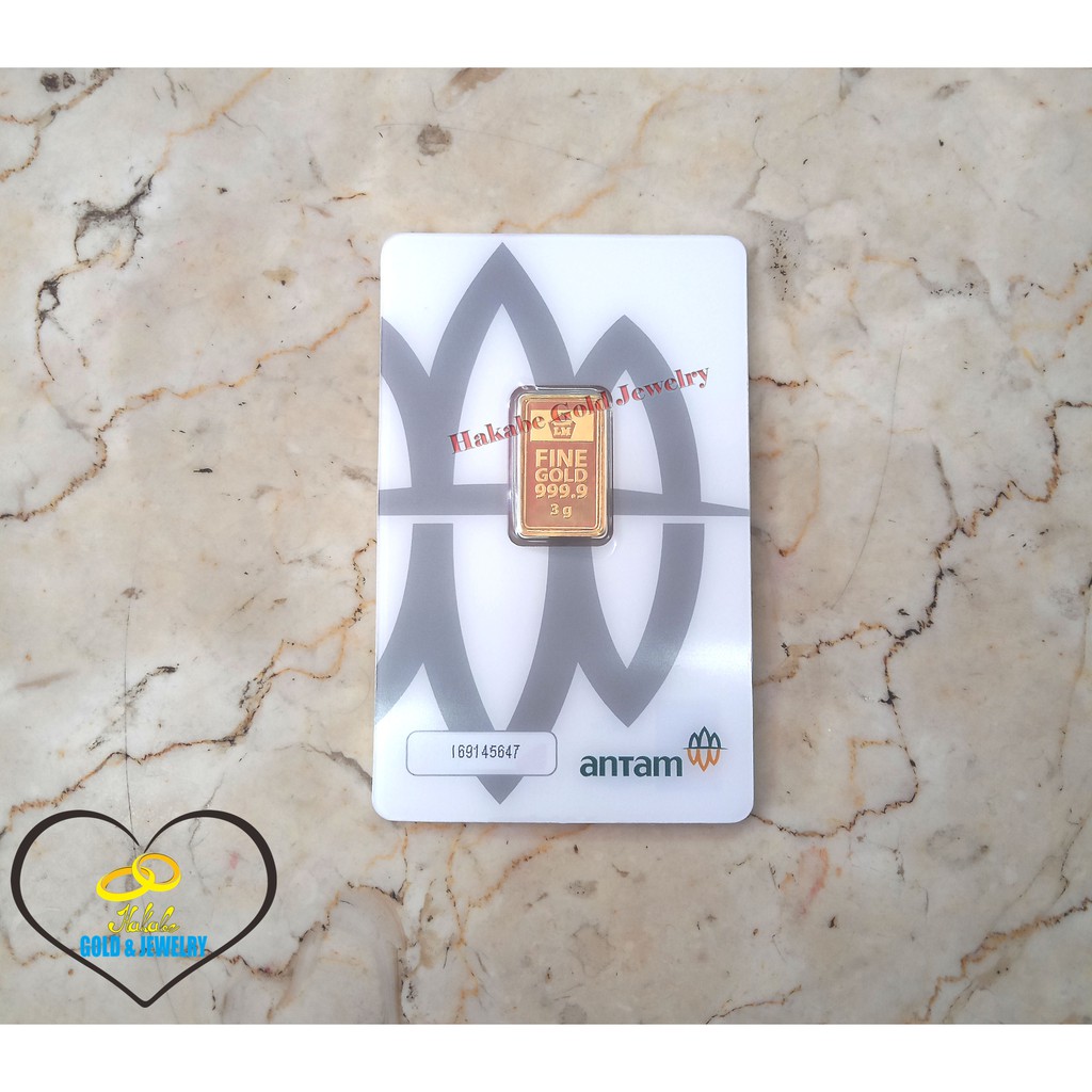 Jual Emas Batangan ANTAM Logam Mulia 24K Gold Bar Gold Fine Gold 3 Gram ...