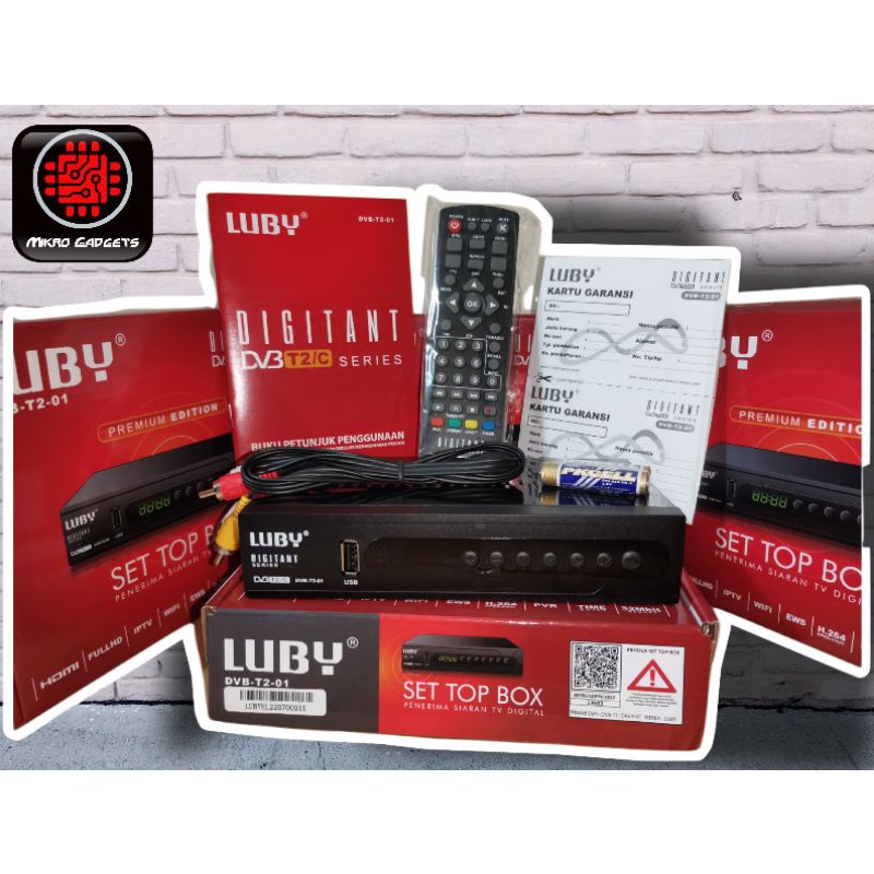 Jual SET TOP BOX tv digital Stb DVB-T2 01 02 luby penerima siaran tv digital | Shopee Indonesia
