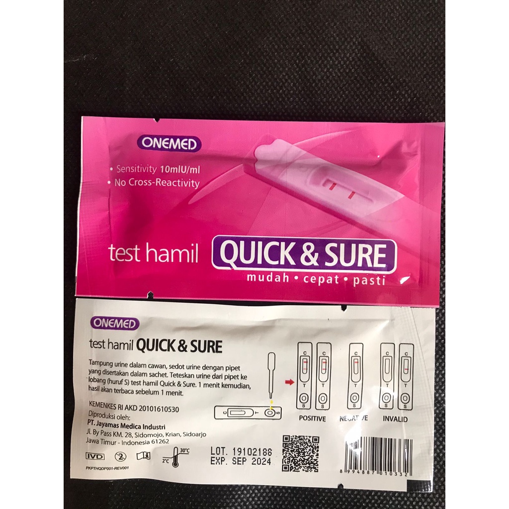 Jual Tes Hamil Quick & Sure OneMed Quick Sure Kehamilan Test Pack ...