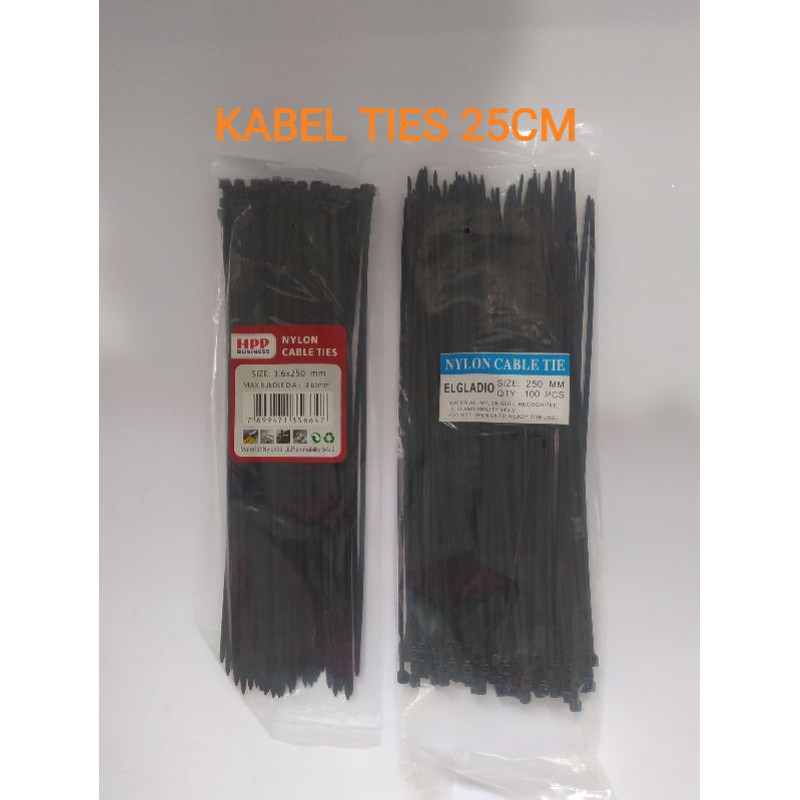 Jual KABEL TIES HITAM BERBAGAI MACAM UKURAN - CABLE TIES 25MM ...