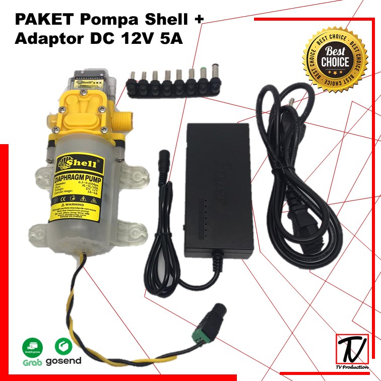 Jual Paket Pompa Shell + Adaptor DC 12V - 24V 5A | Shopee Indonesia