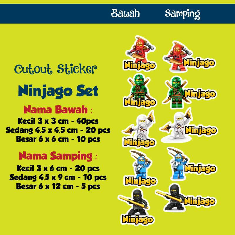 Jual Stiker Label Nama Waterproof Cutout Ninjago (Set) | Shopee Indonesia