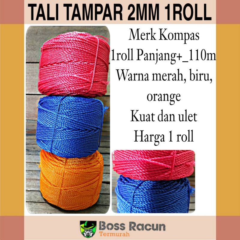 Jual 1ROLL TALI TAMPAR 2MM KOMPAK ORIGINAL/ TALI TAMBANG 2MM TALI SENAR ...