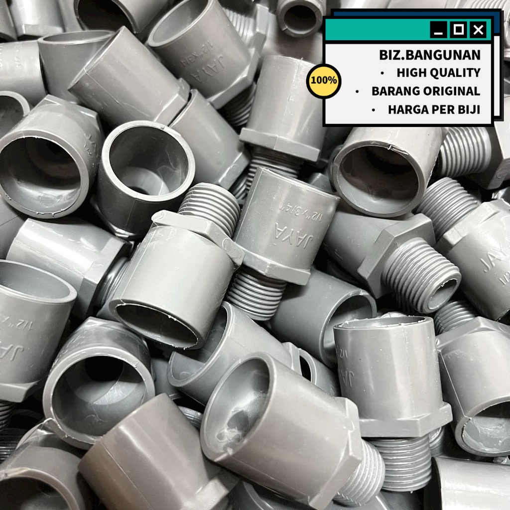 Jual VALVE SOCKET PVC JAYA TS 1/2 X 3/4 IN - FITTING PIPA SDL SOK DRAT ...