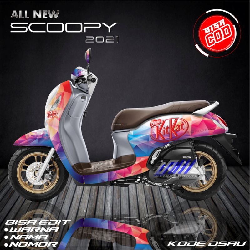 Jual Stiker Decal New Scoopy 2021 abstrak motif kekinian gaul full body ...