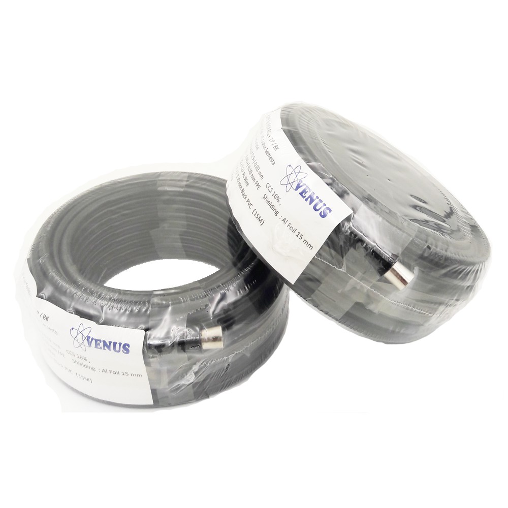 Jual Kabel TV Venus RG 6 + 1 Plug TV panjang 15 meter | Shopee Indonesia