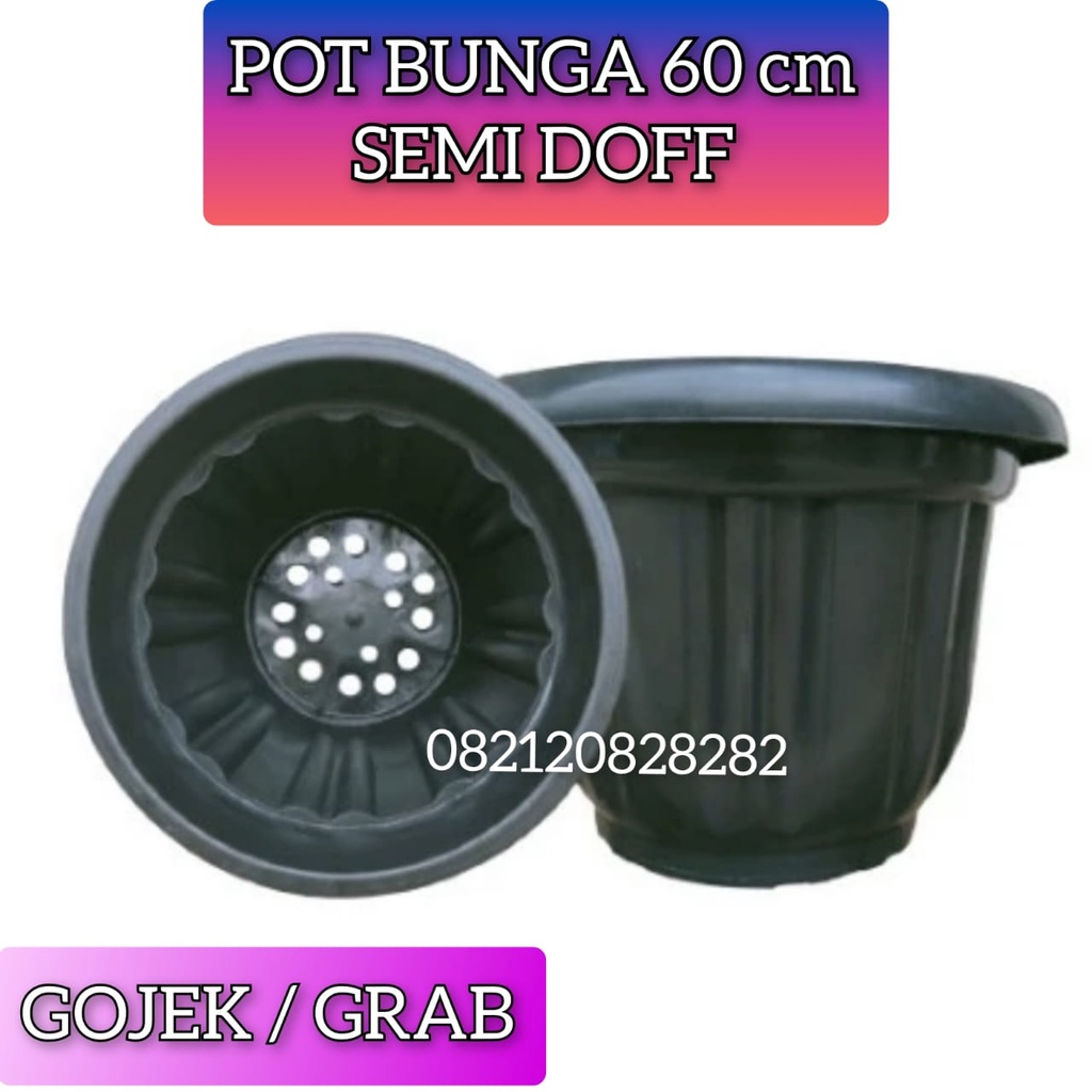 Jual POT TANAMAN BESAR 60CM HITAM SEMI DOFF / POT BUNGA JUMBO 60 CM ...