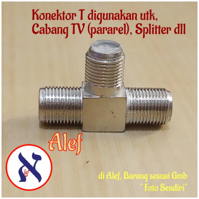Jual 5Pcs Konektor T sambungan tv splitter parabola 3 way rg6 pararel ...