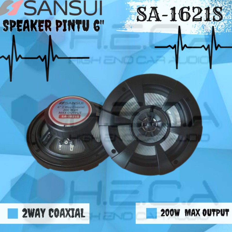 Jual SANSUI SA-1621S Speaker Coaxial 2-way Pintu Audio Mobil SA1621S ...