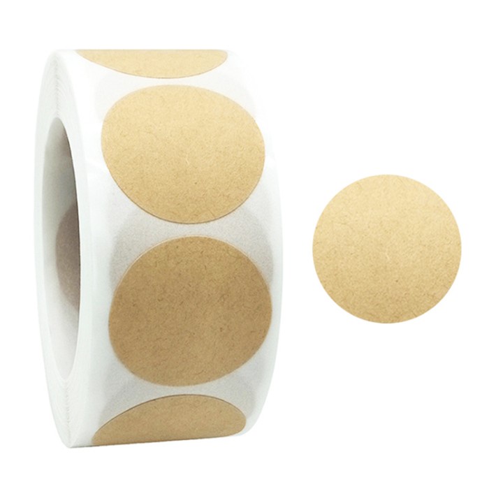 Jual Stiker Label Kraft Blank Sticker Polos Warna Coklat Bundar Tag ...