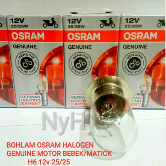 Jual BOHLAM HALOGEN LAMPU DEPAN GENUIN MOTOR BEBEK /MATIC 12V 25/25W | Shopee Indonesia
