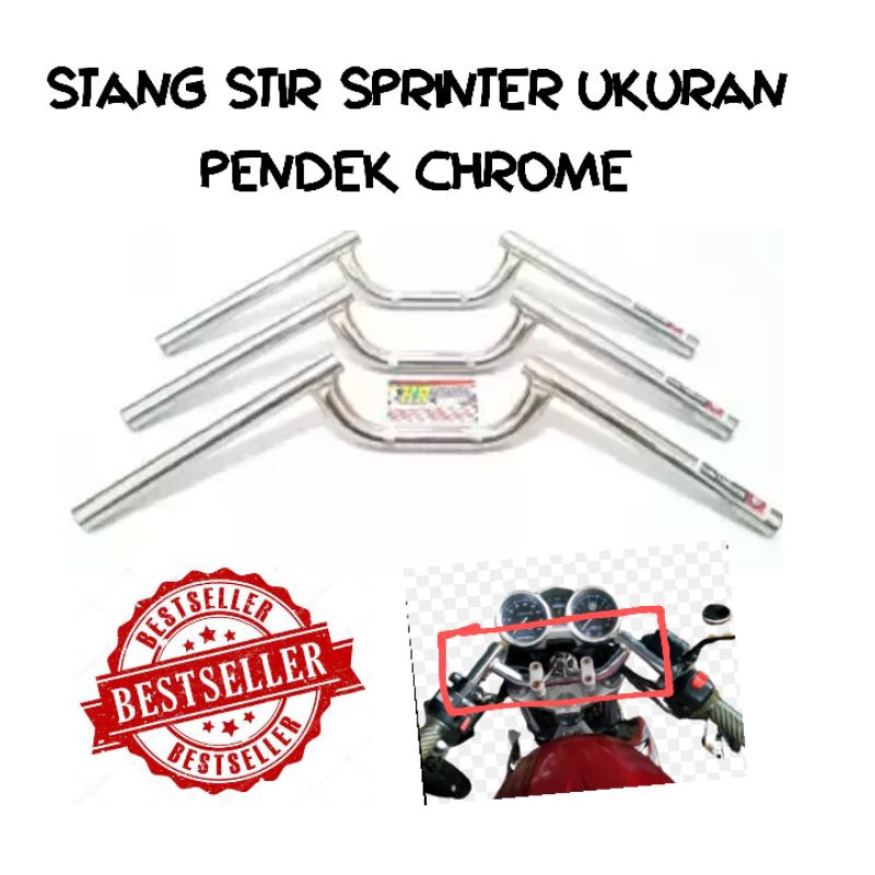 Jual STANG SPRINTER / STIR MOTOR UKURAN PENDEK WARNA HITAM DAN CHROME ...
