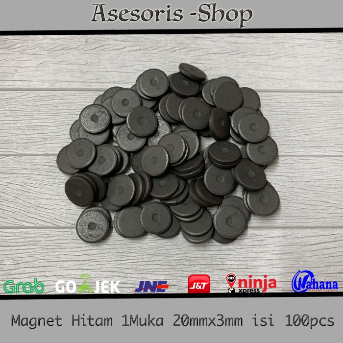 Jual Magnet Hitam / Koin / Ferrite 1muka 20mm 100buah | Shopee Indonesia