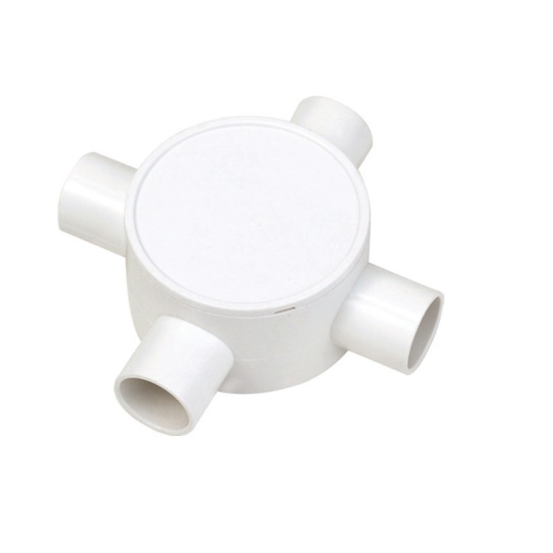 Jual Tee Dus 4 Way Conduit RIFENG 20mm Four Way Round Junction Box Tdus ...