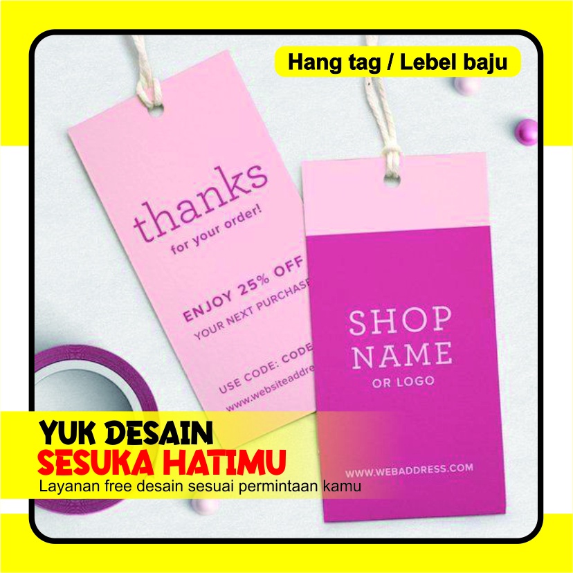 Jual hang tag custom baju / hang tag custom murah | Shopee Indonesia