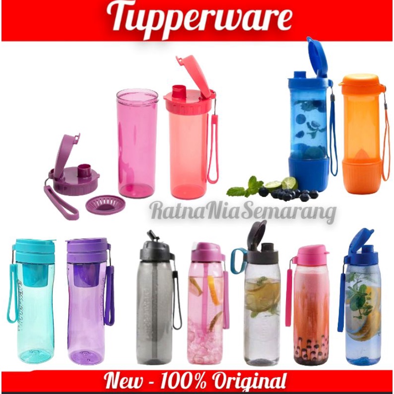 Jual Tupperware Wadah tempat air minum eco botol hitam h2go xtreme ...